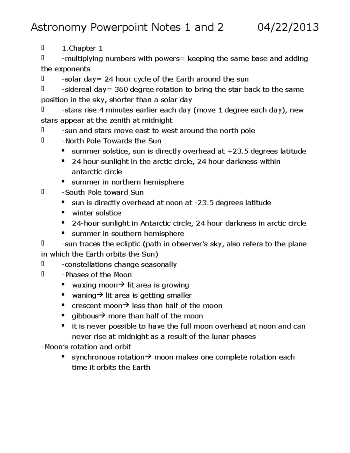 Astronomy Powerpoint Notes - ASTR 007 - Studocu