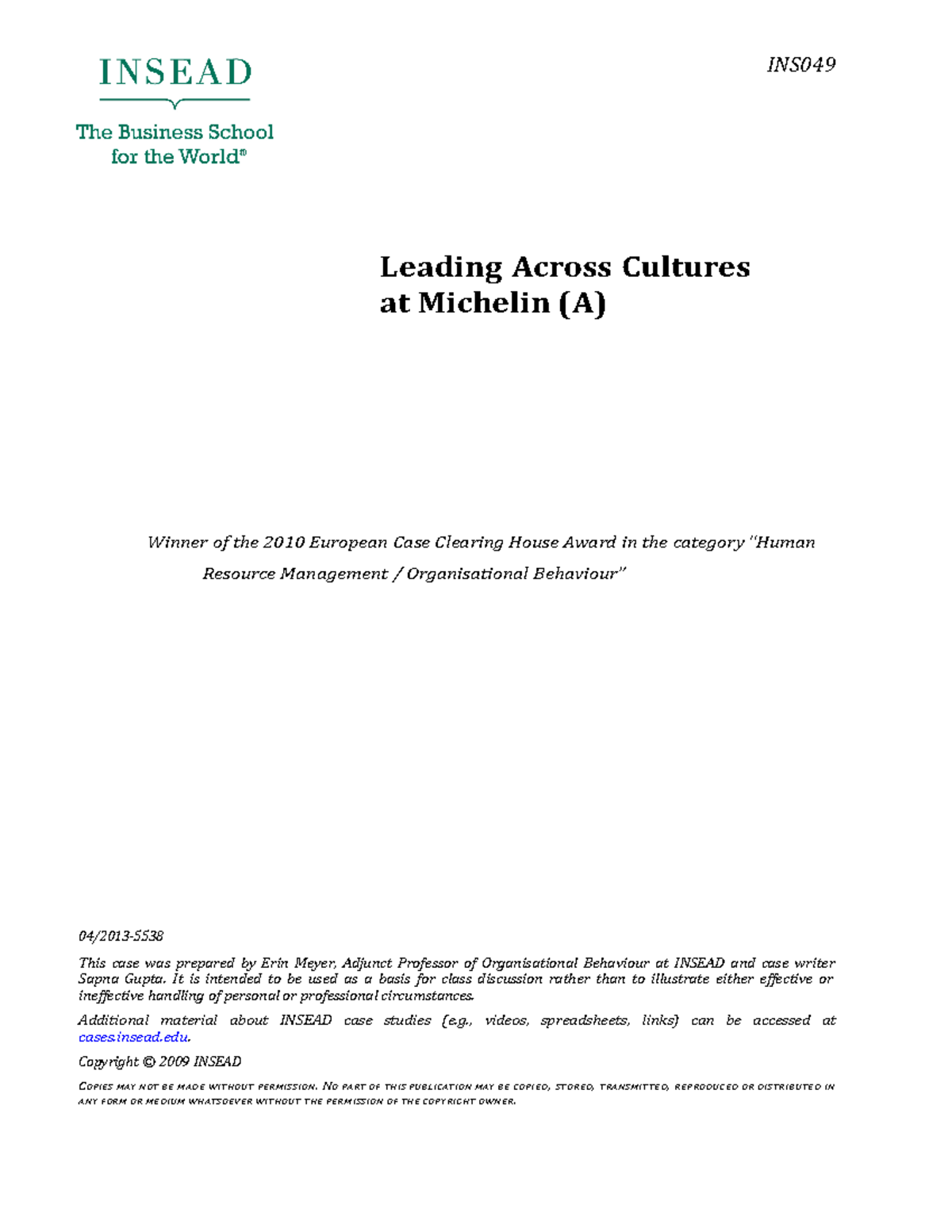 Case study International Business: Michelin case A - Đại học kinh tế ...