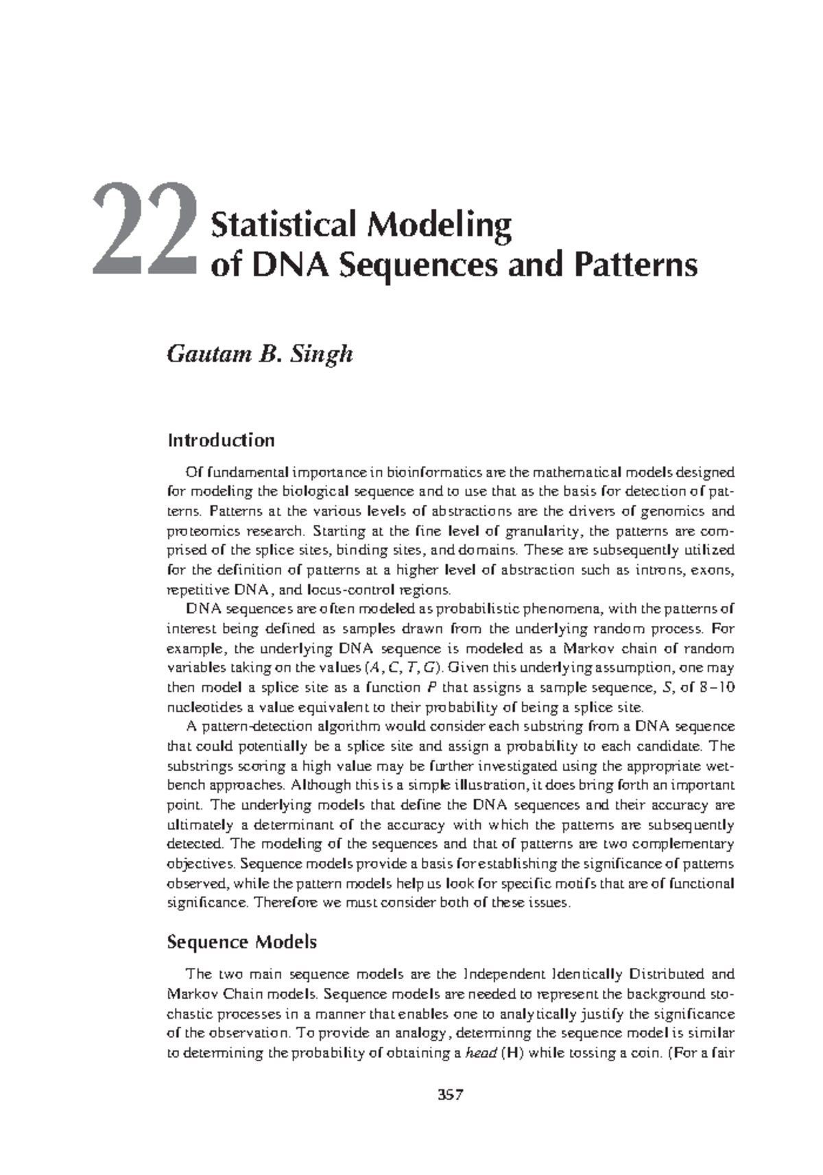 Introduction to bioinformatics-124 - Statistical Modeling — 357 357 22 ...