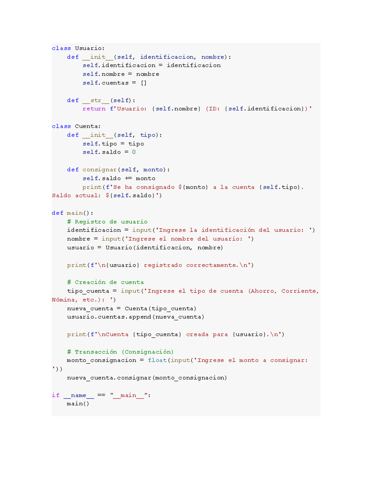 Modelo de programacion eje 2 - class Usuario: def init(self ...