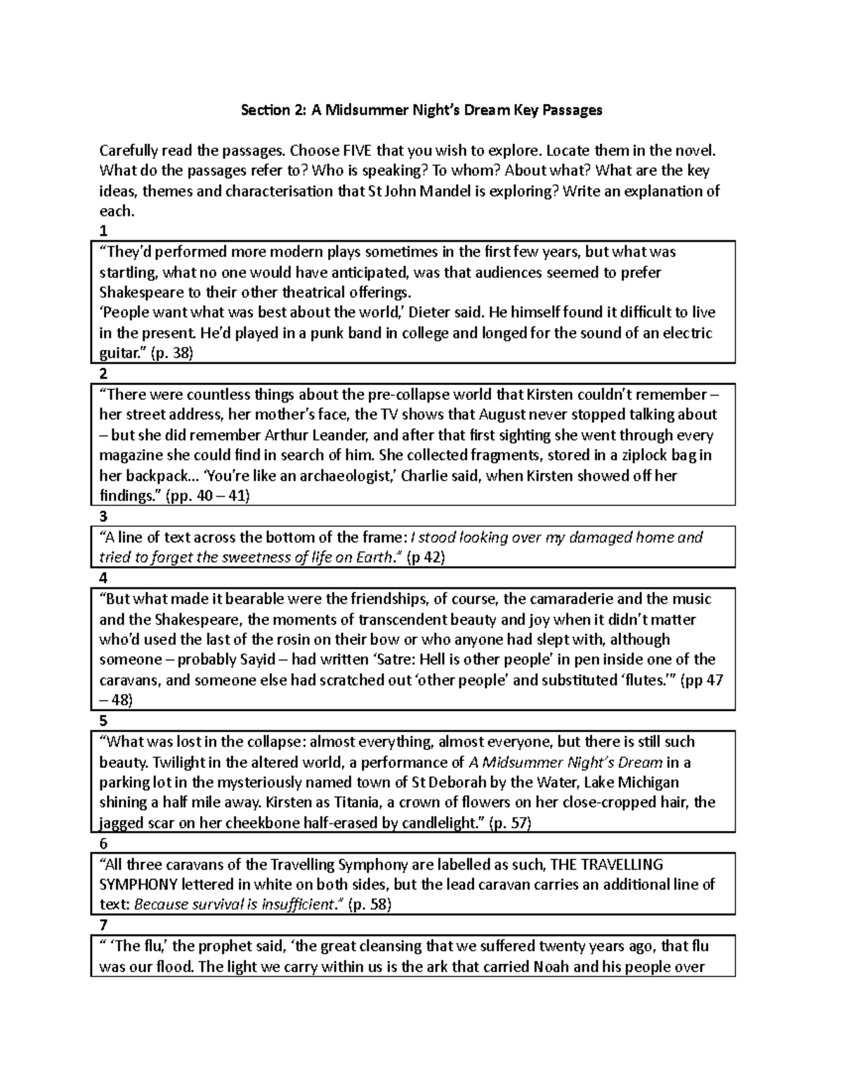 Section 2 Passage Analysis (1) - Section 2: A Midsummer Night’s Dream ...