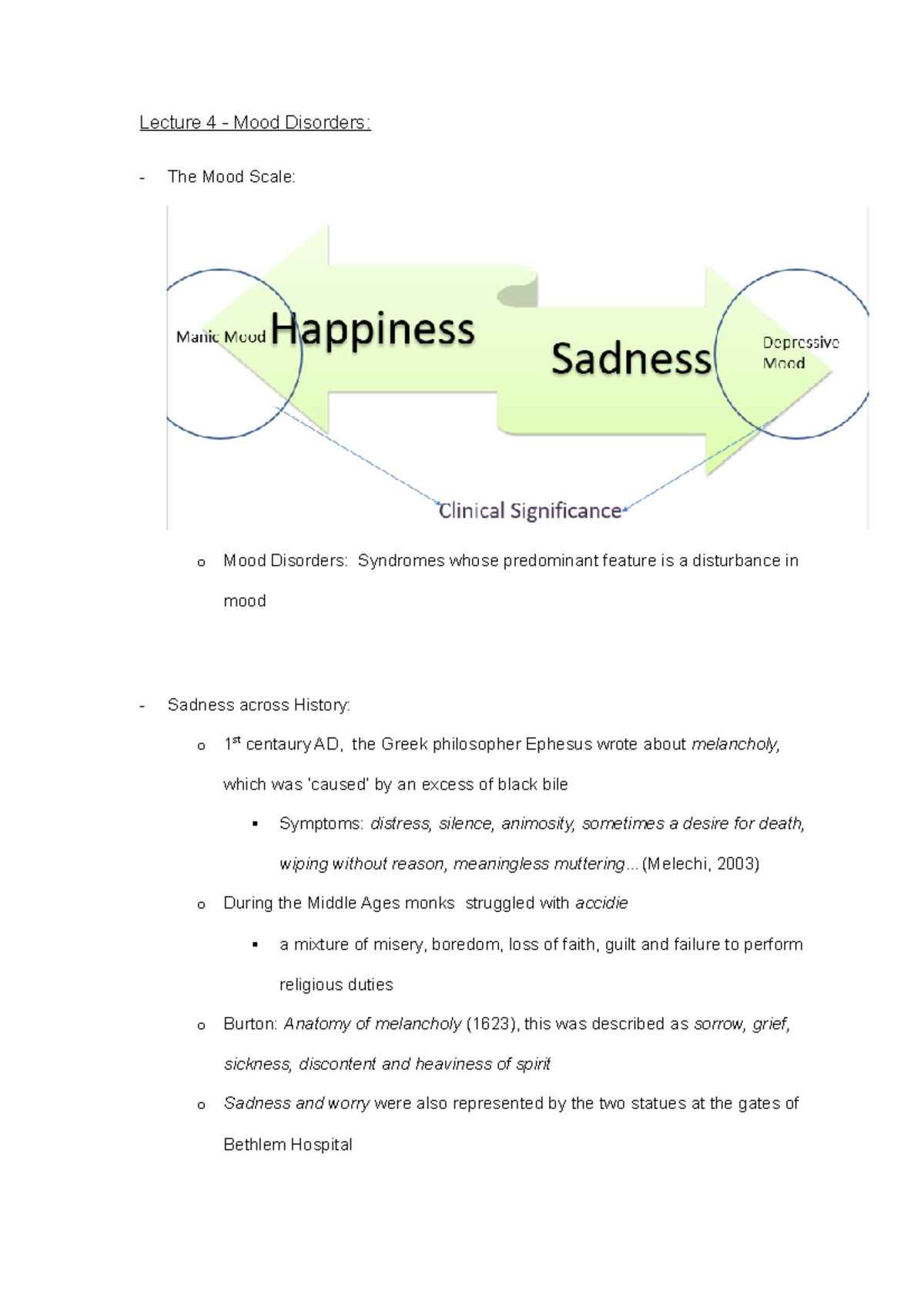 Mood Disorders in individuals - Lecture 4 - Mood Disorders: The Mood ...