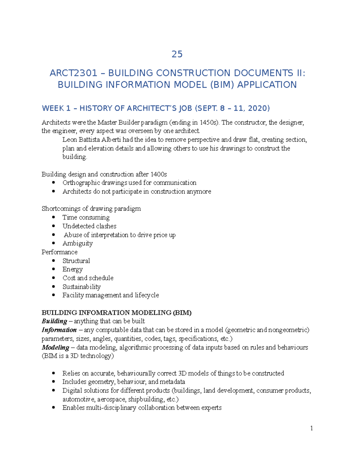 ARCT2301 - Notes - 25 ARCT2301 – BUILDING CONSTRUCTION DOCUMENTS II ...