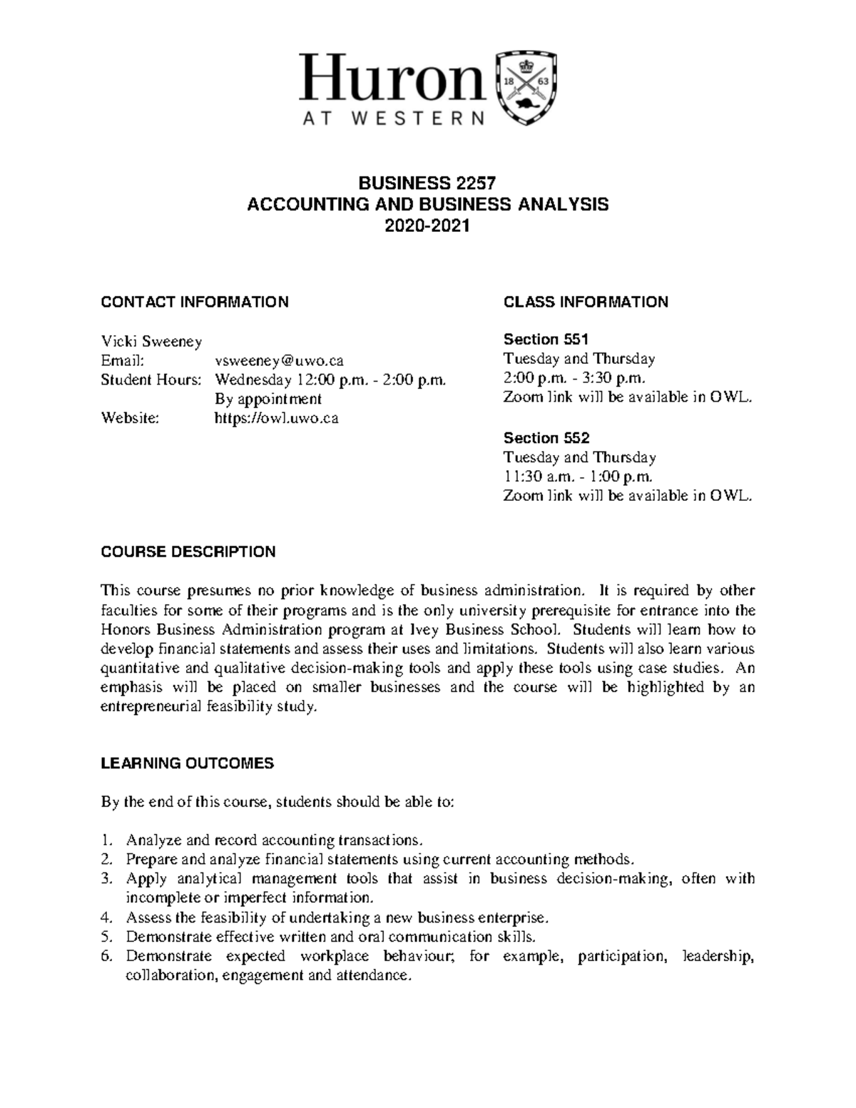 Huron+Business+2257+Course+Outline+2020-21+ Sections+551+and+552 ...