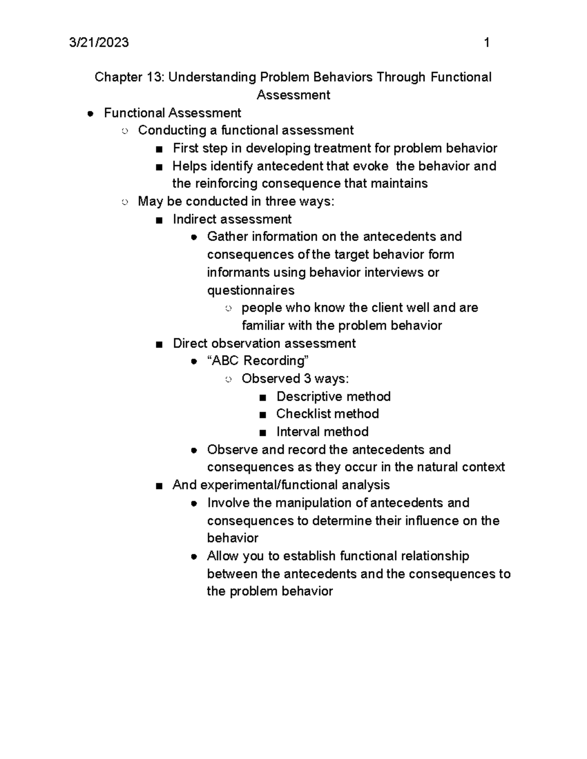 13-14 - Textbook Chapter 13-14 - 3/21/2023 1 Chapter 13: Understanding ...