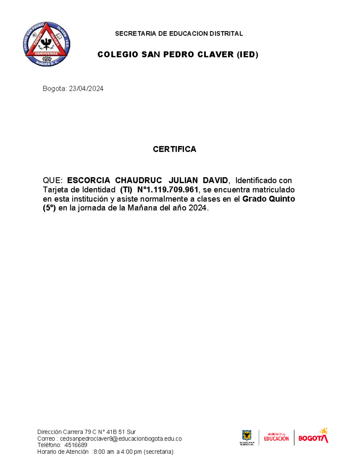 Certificado Julian - sdsdsdsd - Habilidades Comunicativas - Studocu
