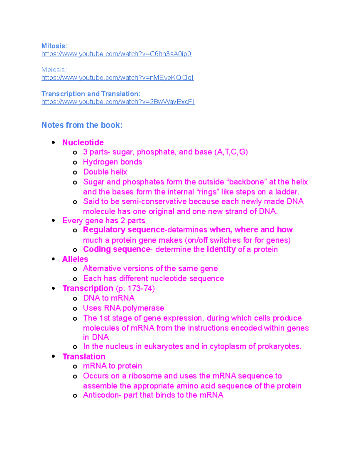 BIO 102 Notes - Summary Introduction to Biology: Biodiversity and ...