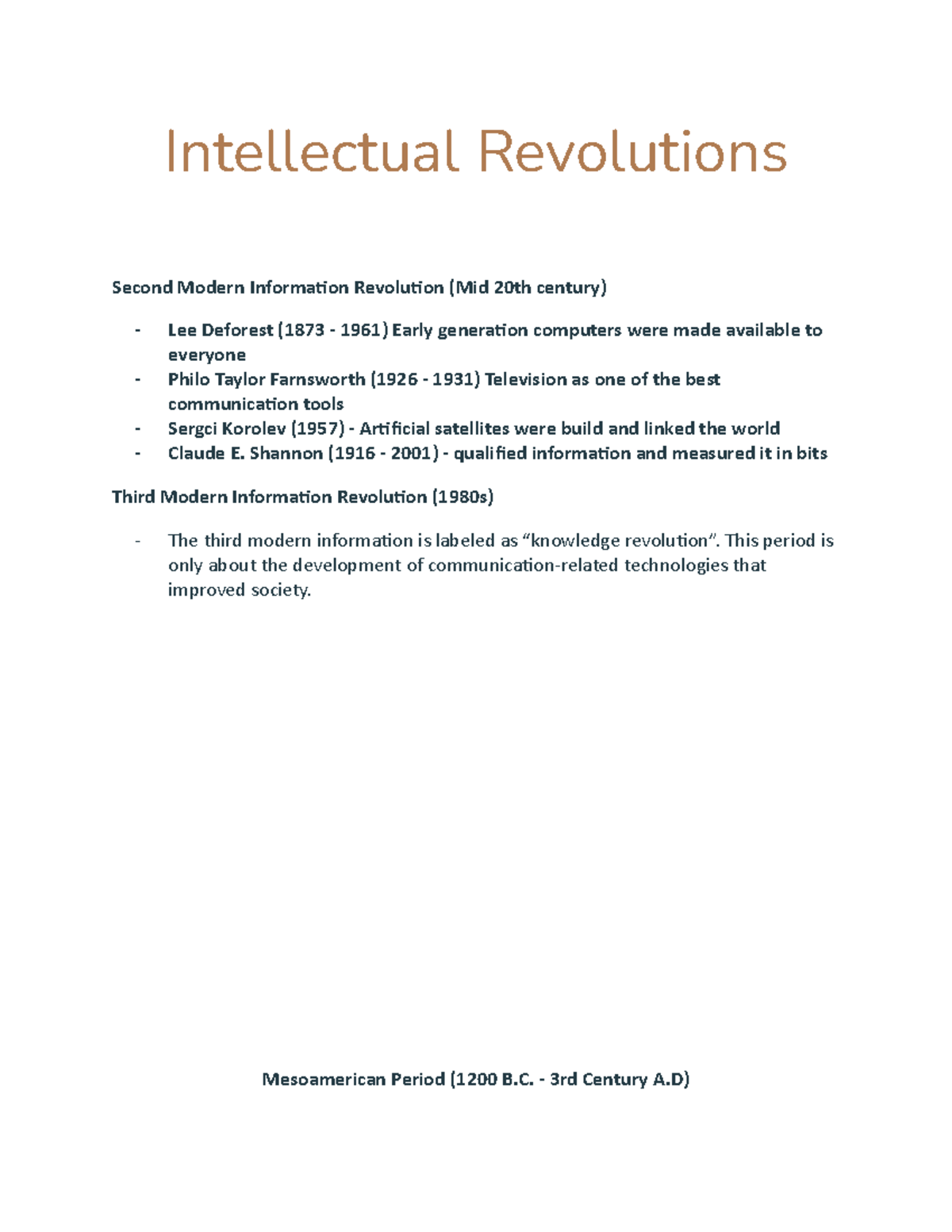 Intellectual Revolutions - Intellectual Revolutions Second Modern ...