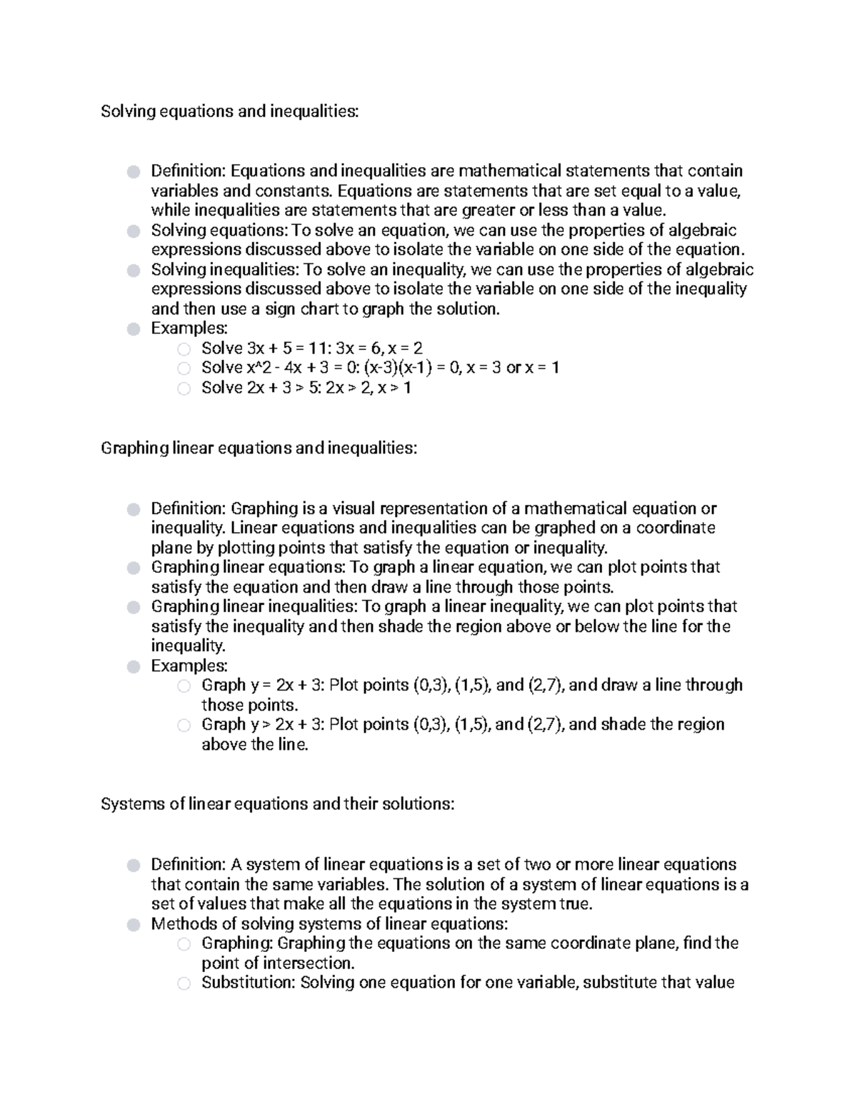 MA 153 Lecture Notes Part 3 Solving Equations And Inequalities