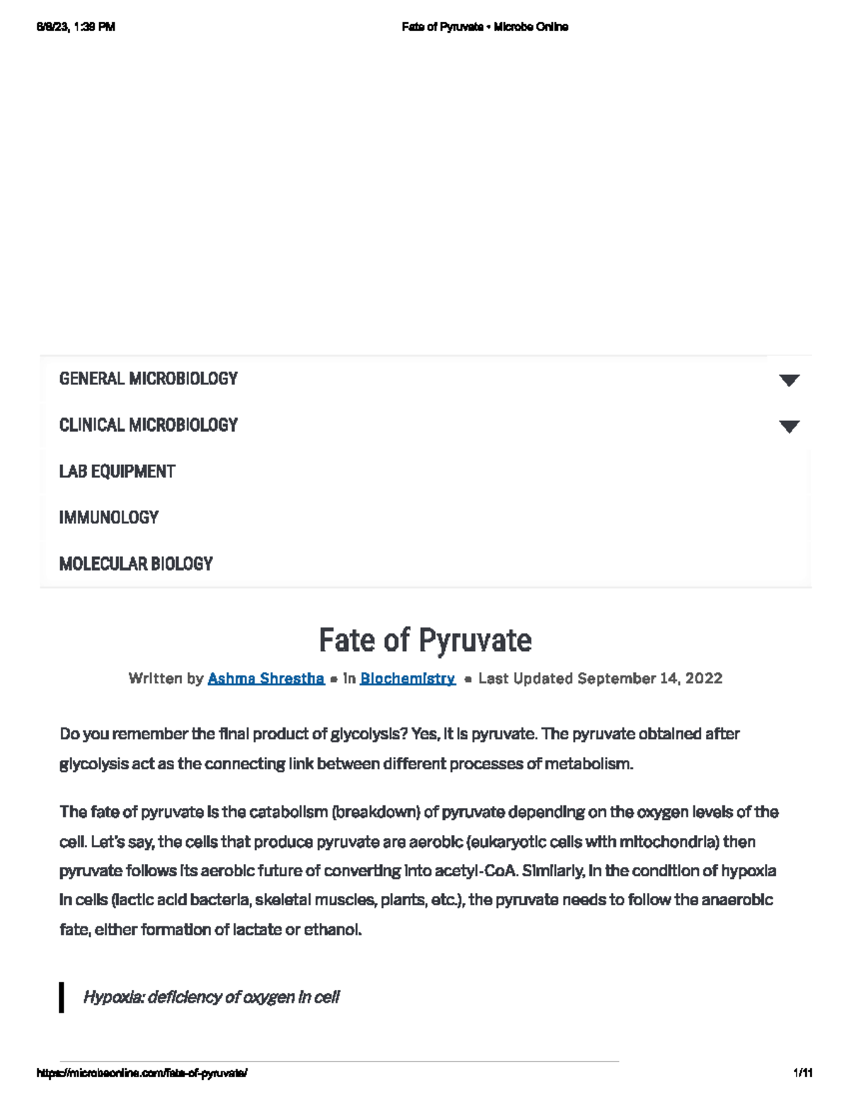 Fate of pyruvate - BENG Mining Engineering - Studocu