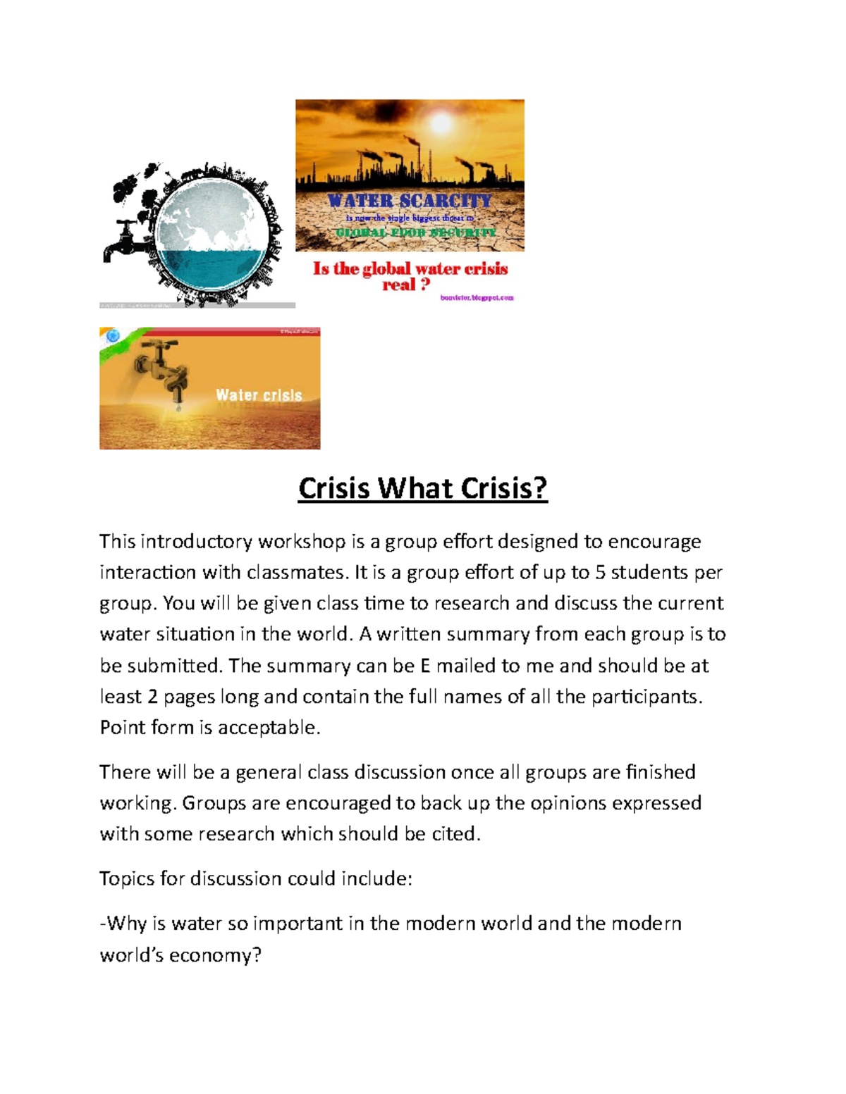 Crisis What Crisis workshop 2021 - Crisis What Crisis? This ...