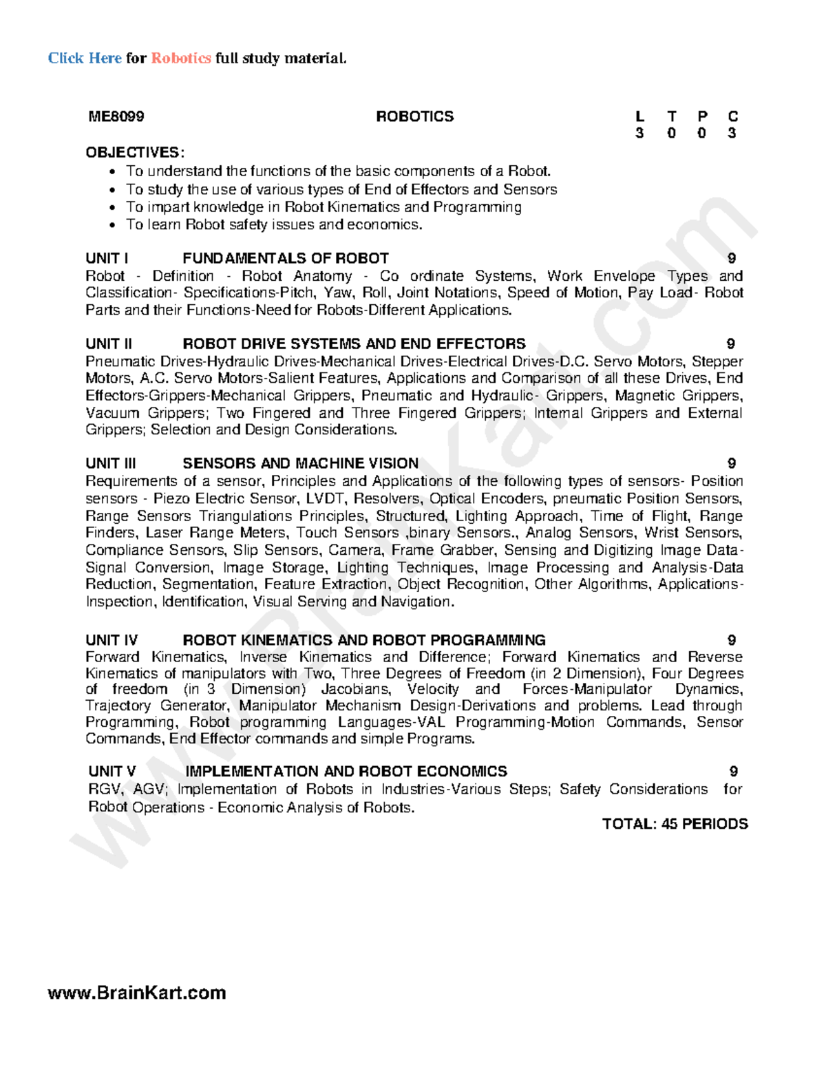 056 - ME8099 Robotics - Anna University 2017 Regulation Syllabus ...
