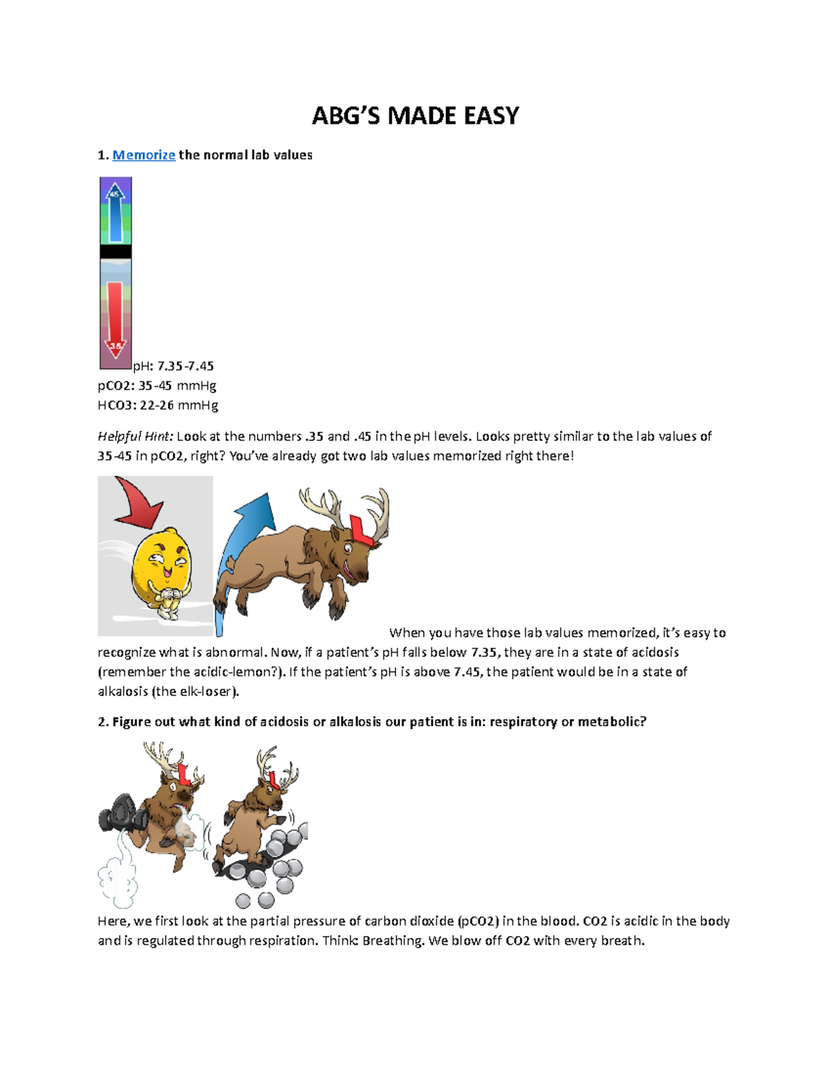 ABGs Made Easy - abg quick guide for memorization - ABG’S MADE EASY ...