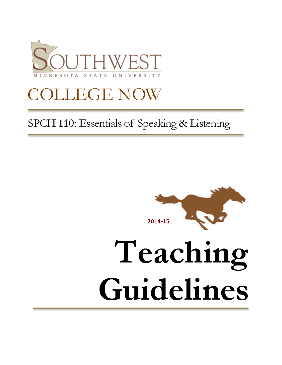 Speech Guidelines Handbook July 2014 - COLLEGE NOW SPCH 110: Essentials ...