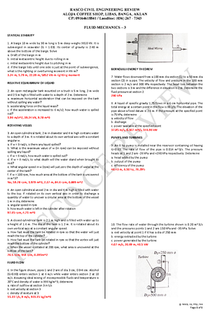 Preboard hge answer - RASCO CIVIL ENGINEERING REVIEW ALOJA COFFEE SHOP ...