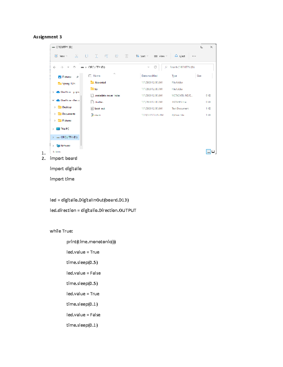 Assignment 3 - Book Project 3 - Assignment 3 1. import board import ...