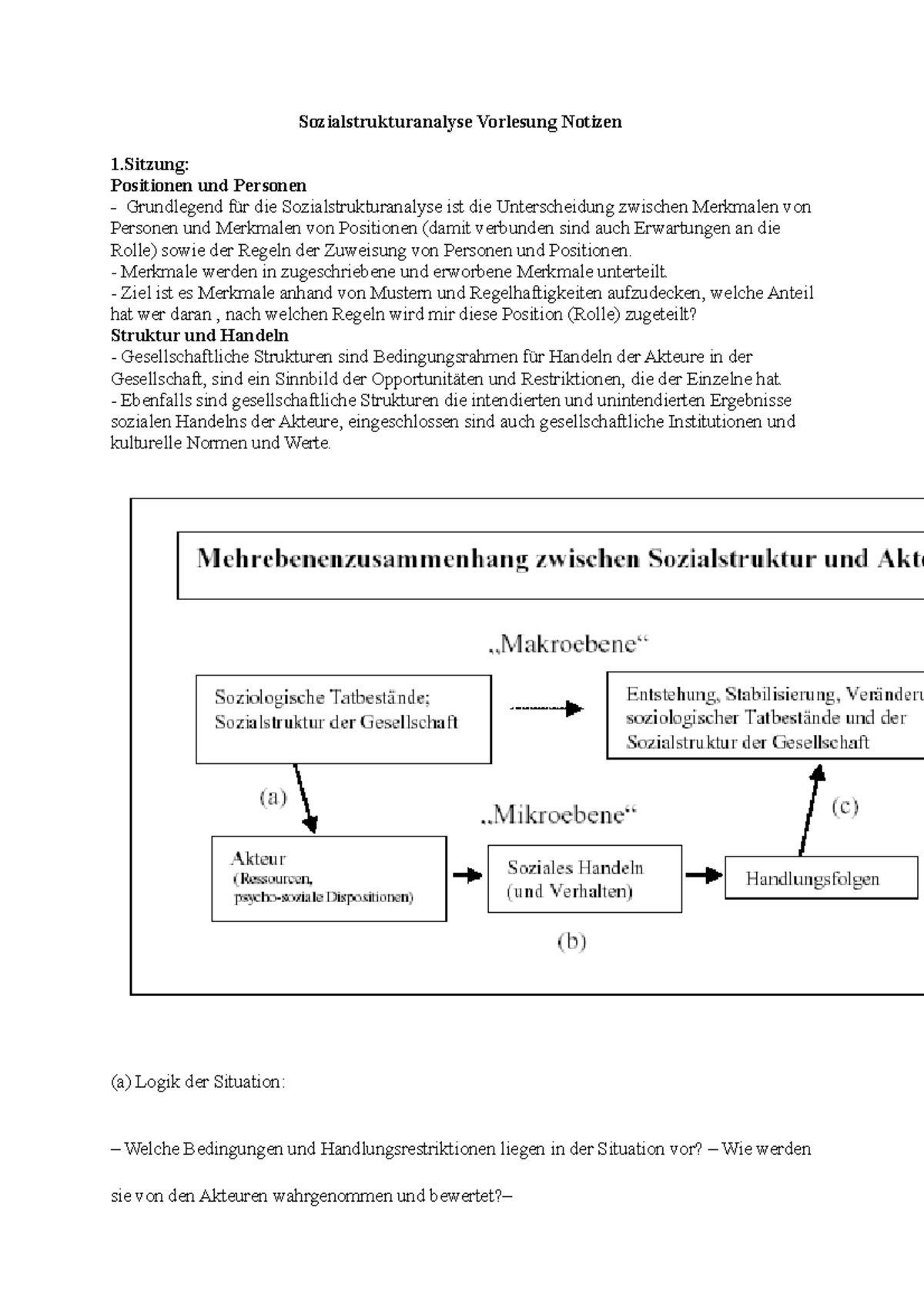 Sozialstrukturanalyse Vorlesung Notizen - Warning: TT: more functions defined than expected ...