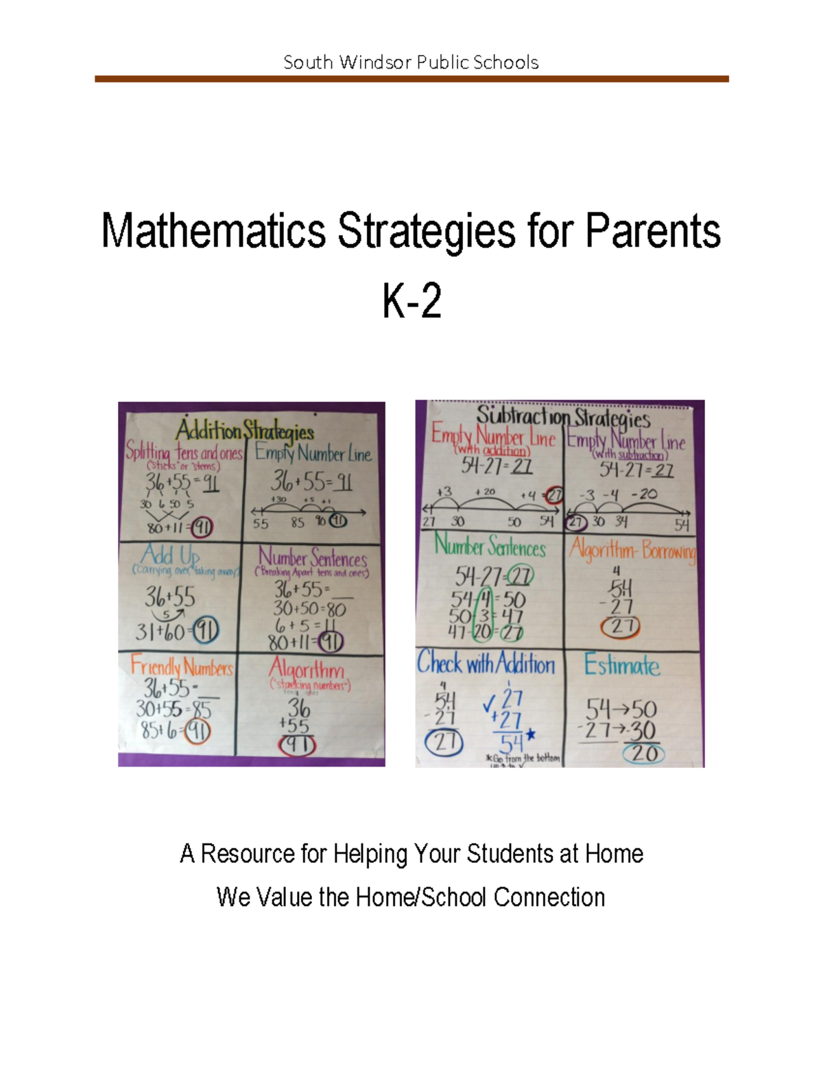 K-2 Parent Handbook Revised 9-17 - South Windsor Public Schools ...