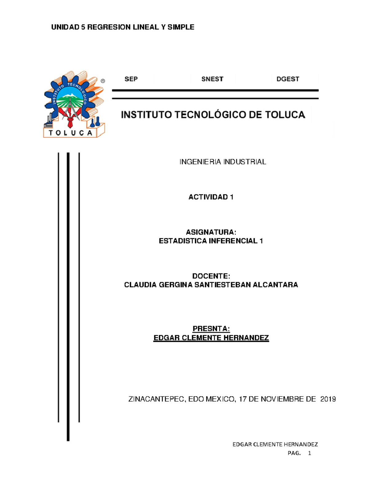 Actividad 1 U5 Edgar Clemente - EDGAR CLEMENTE HERNANDEZ INGENIERIA ...
