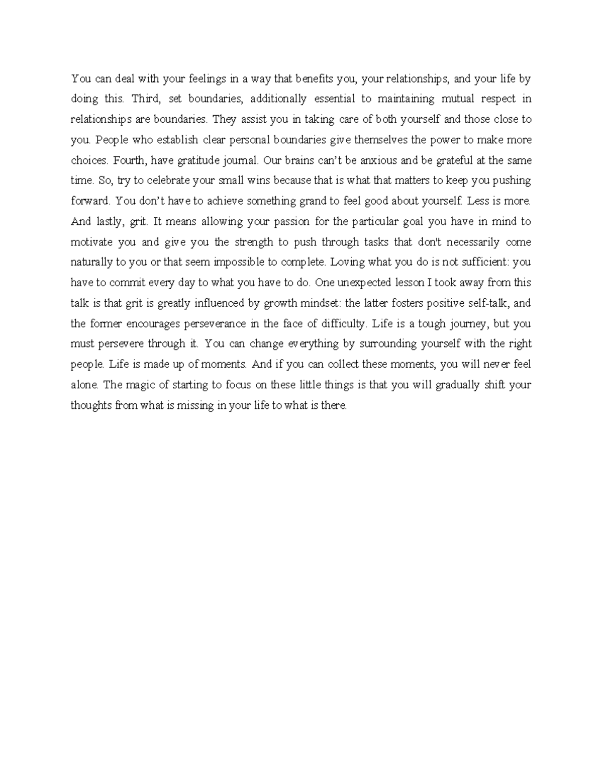 Reaction PAPE1 - essay - You can deal with your feelings in a way that ...