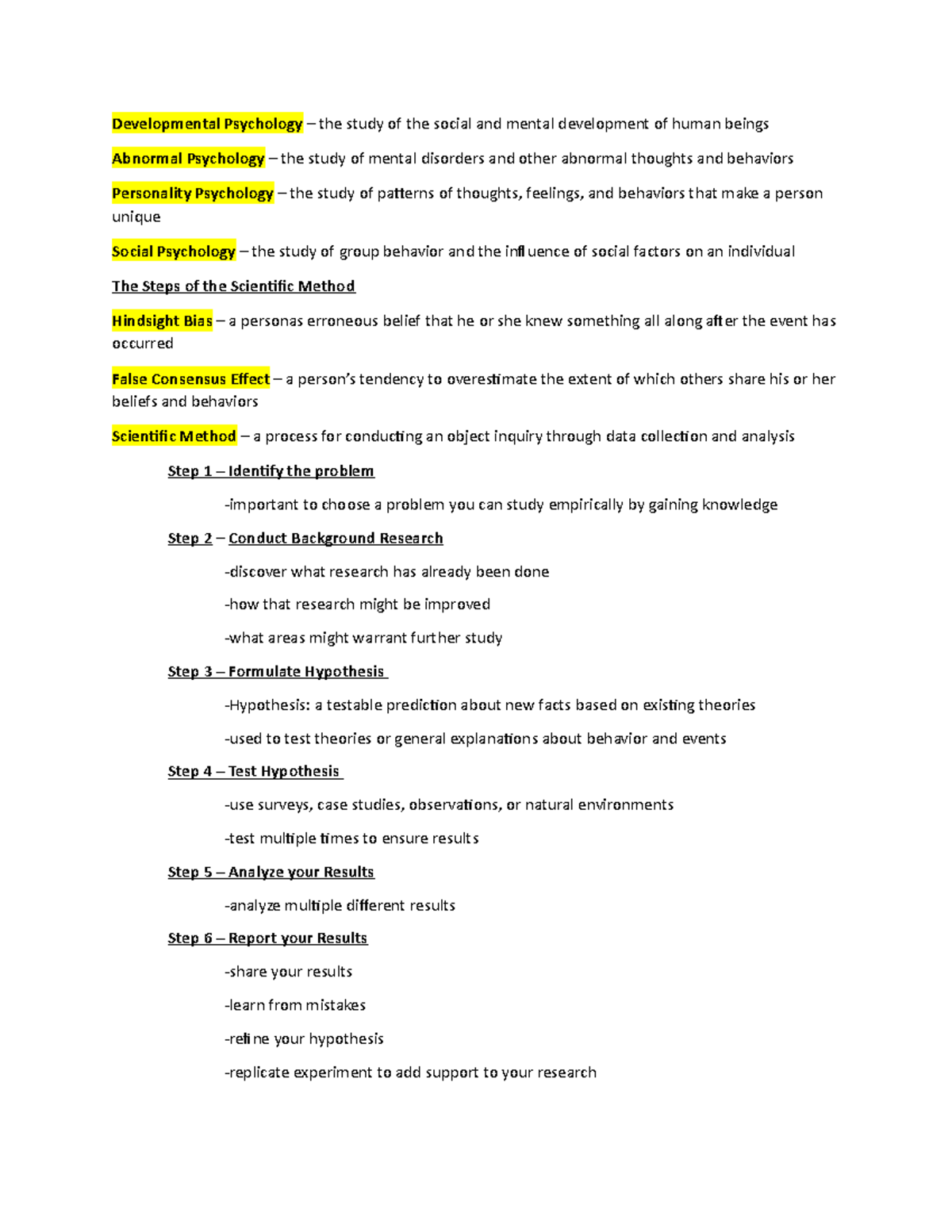 Psychology Notes #3 - Developmental Psychology – the study of the ...