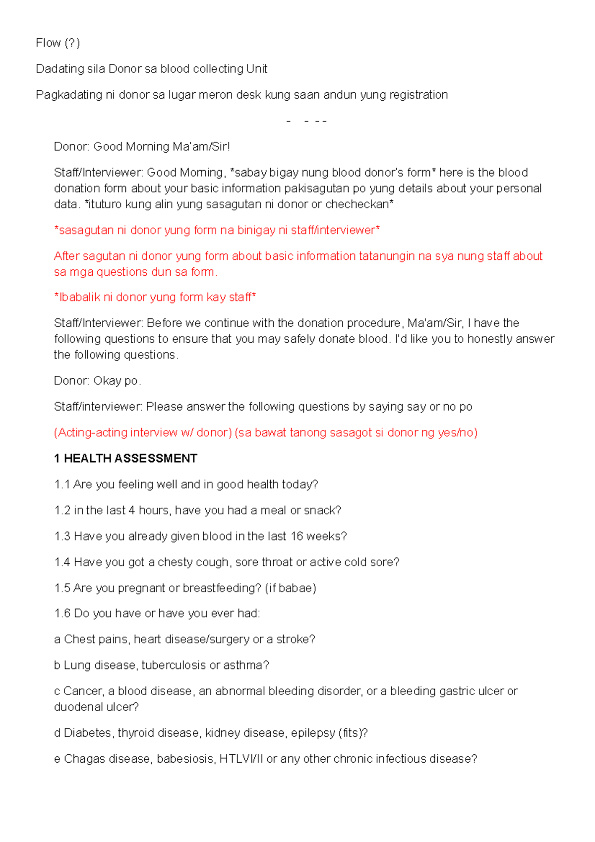 Blood-Donation-Process - Flow (?) Dadating sila Donor sa blood ...