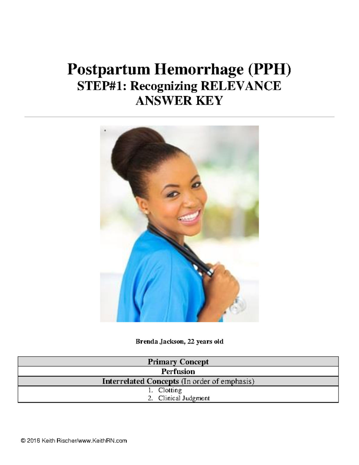 #1- Answer KEY-PPH-Recognizing Relevance - Postpartum Hemorrhage (PPH ...
