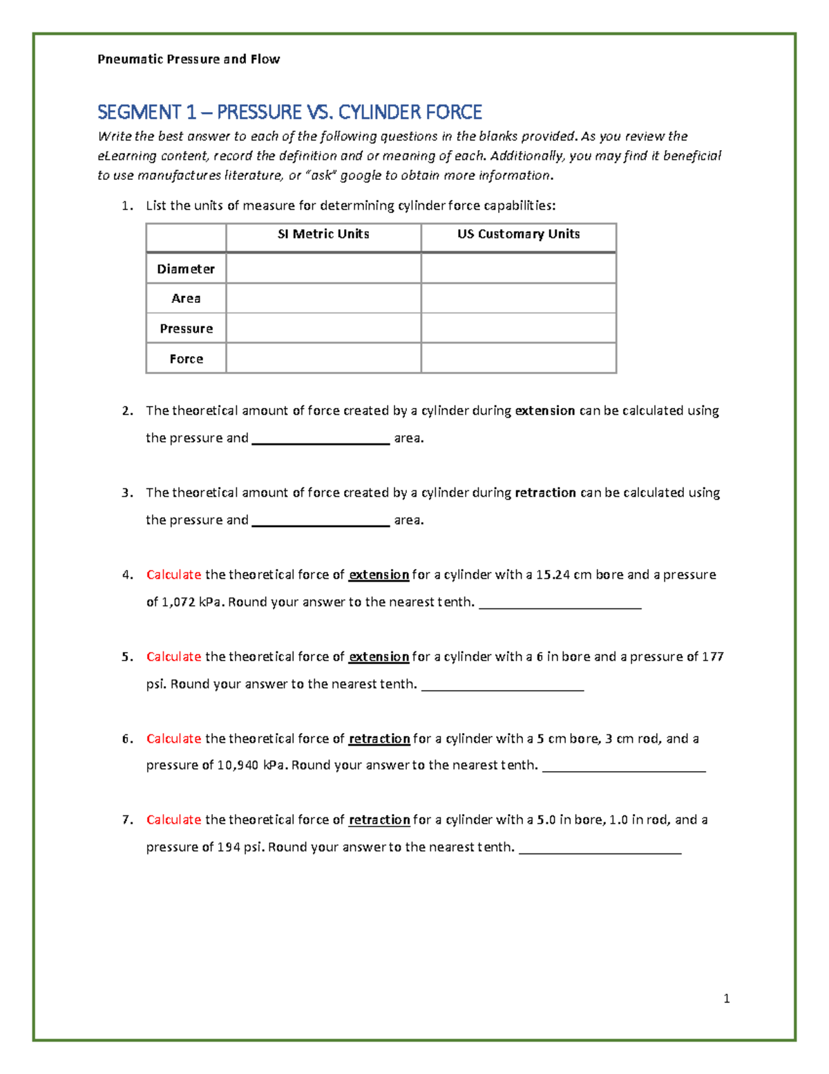 A11 e Learning Worksheet - LAP#3 Principles of Pneumatic Pressure and ...