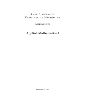 Applied mathematics one for fresh man - Applied Mathematics I - AAU ...