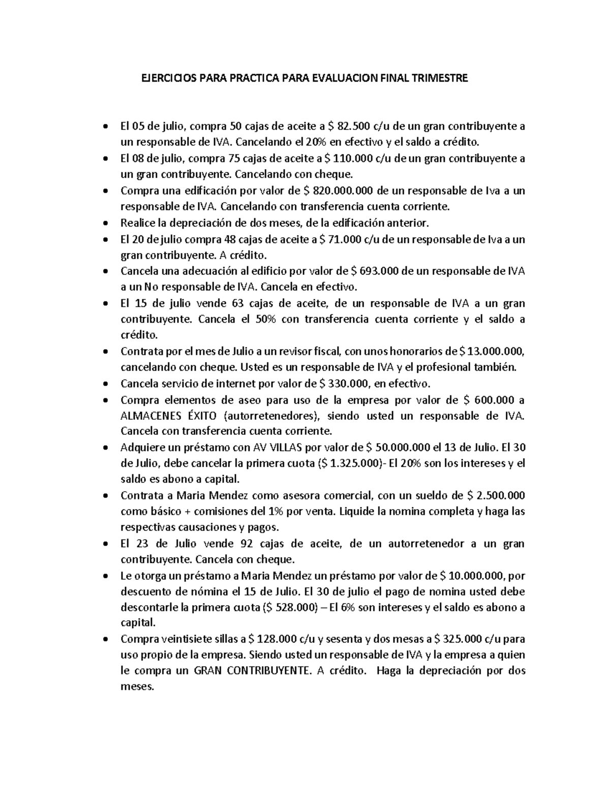 Ejercicios PARA Practica PARA Evaluacion Final - EJERCICIOS PARA PRACTICA PARA EVALUACION FINAL ...