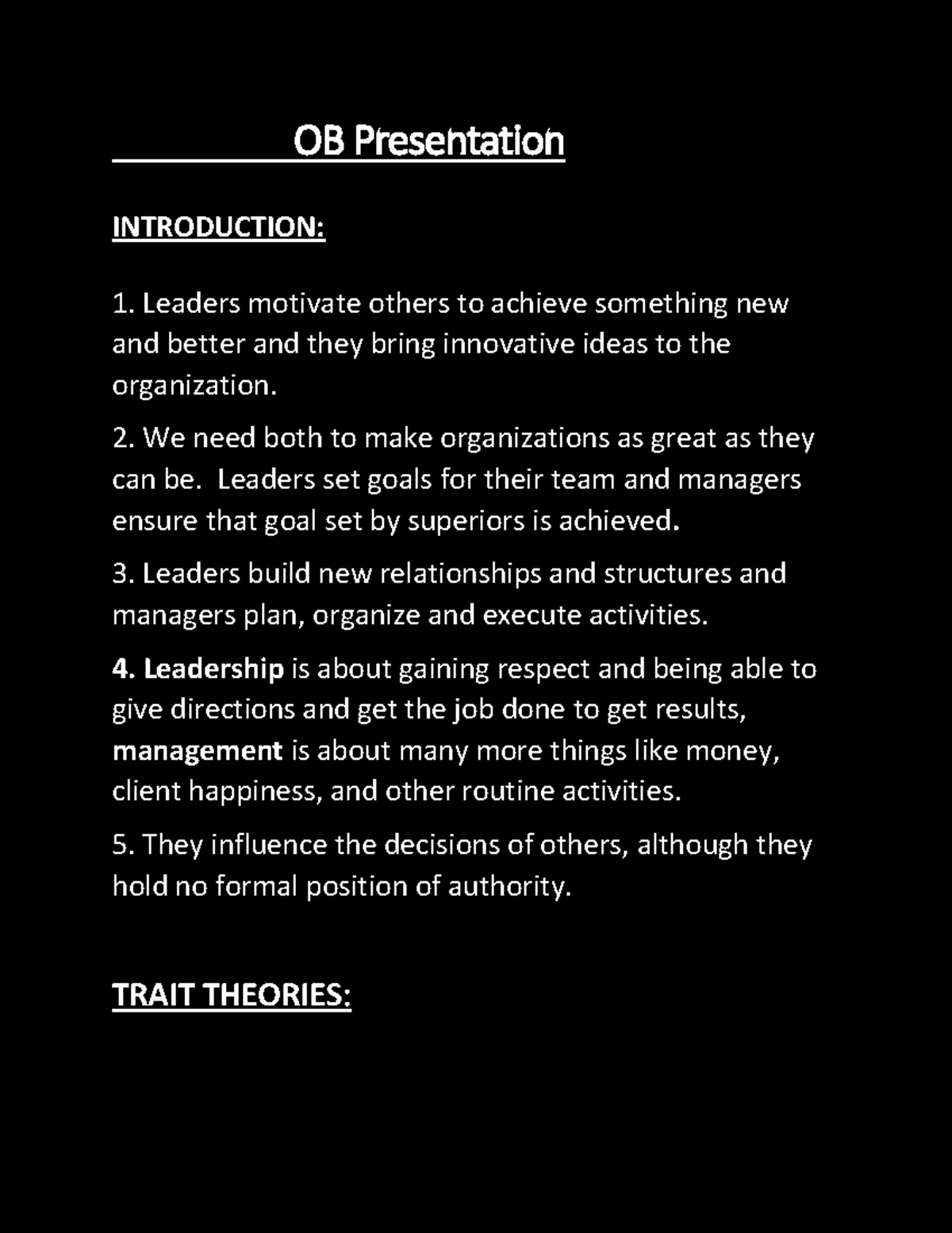 OB Presentation m - Organizational Behaviour - OB Presentation ...