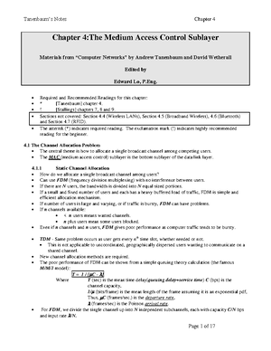 Ch1 v21 - Lecture notes 1-3 - Tanenbaum’s Notes Chapter 1 Chapter 1 ...