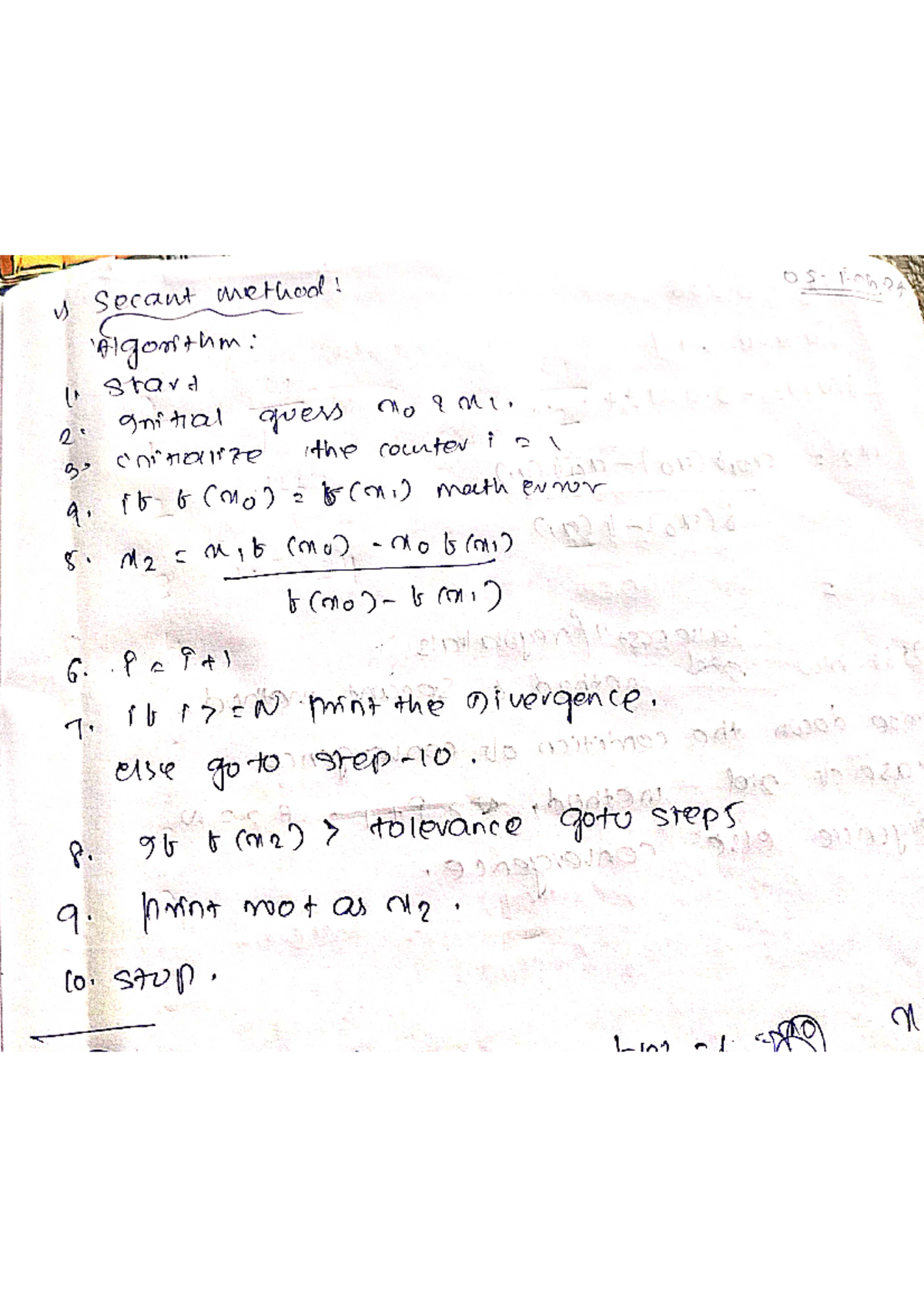 Secant Method - Computer Science SL - Studocu