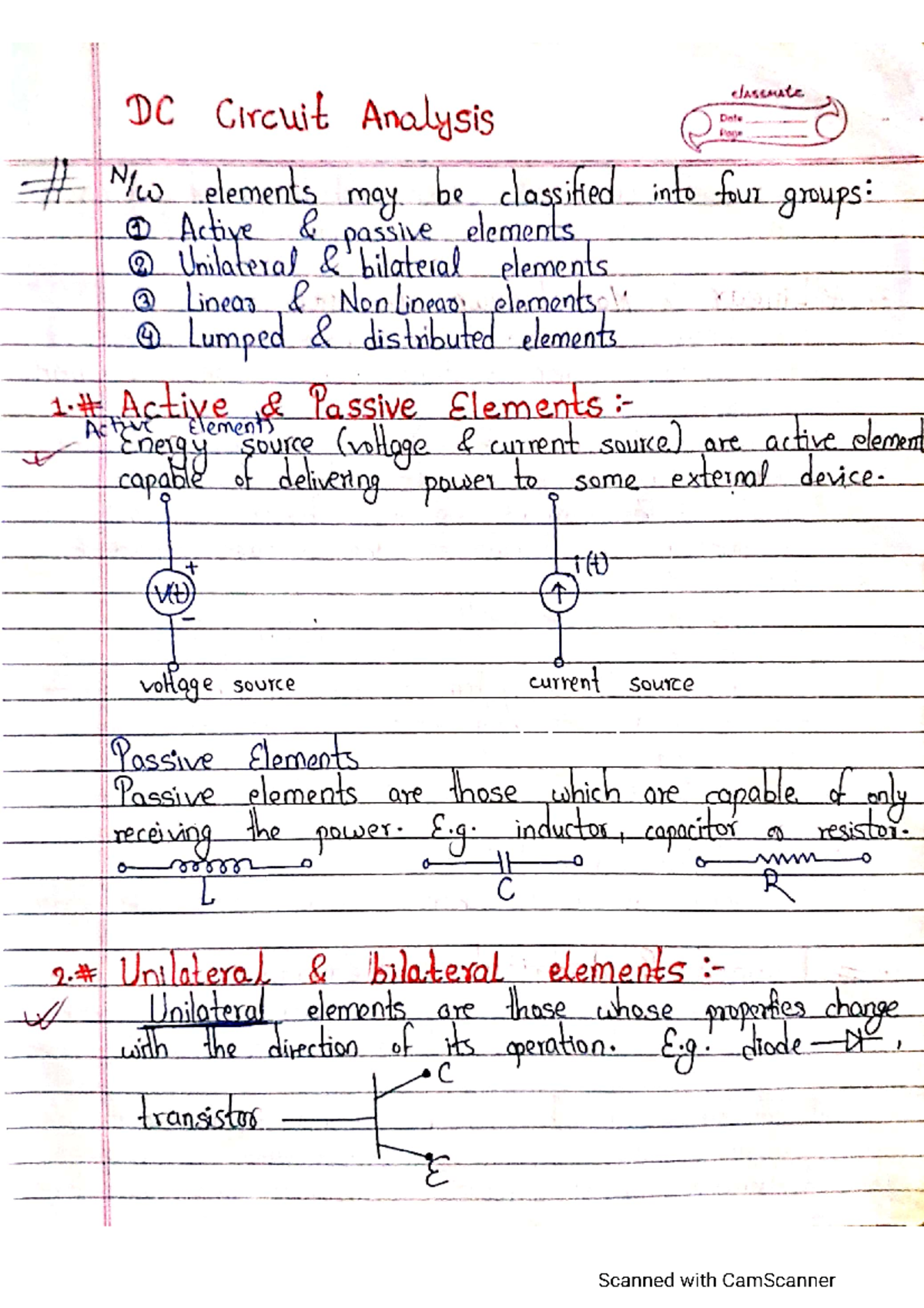Basic-electrical-Dc-ckt -1 - elassmate DC Circuit Analysis Date Page elements may be classified ...