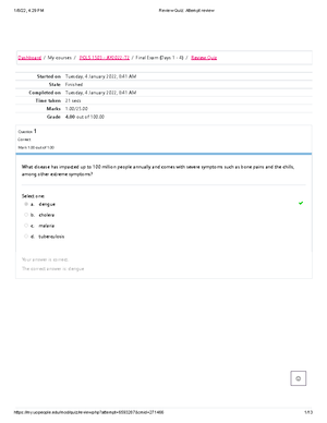 Final Exam (26.67 %) (page 1 of 5) - Dashboard / My courses / CS 4402 ...