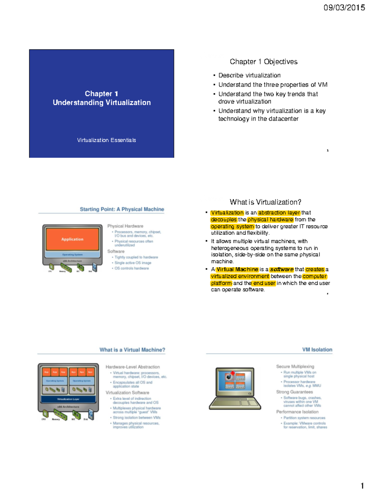 VM 1 - Lecture notes 8 - Chapter 1 Objectives Chapter 1 Understanding ...