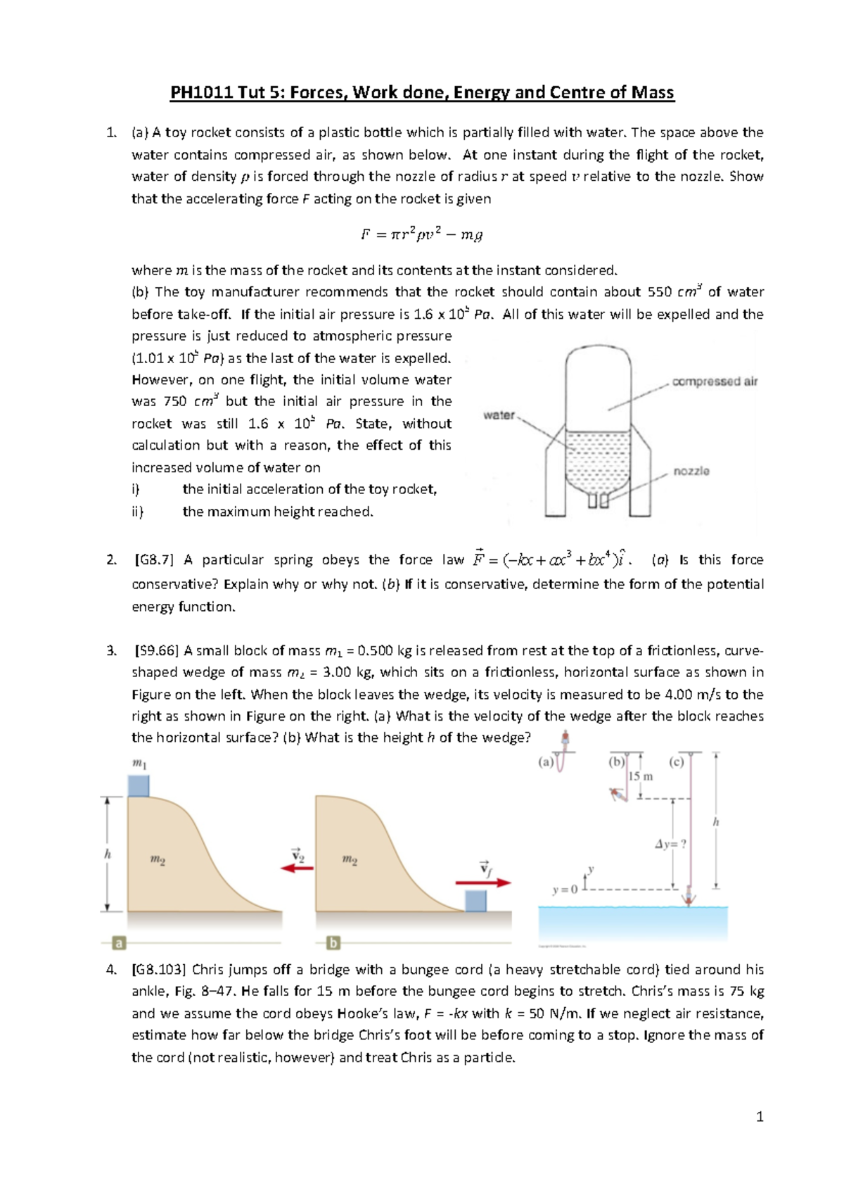 PH1011 Tut 5 questions - PH1011 - NTU - Studocu