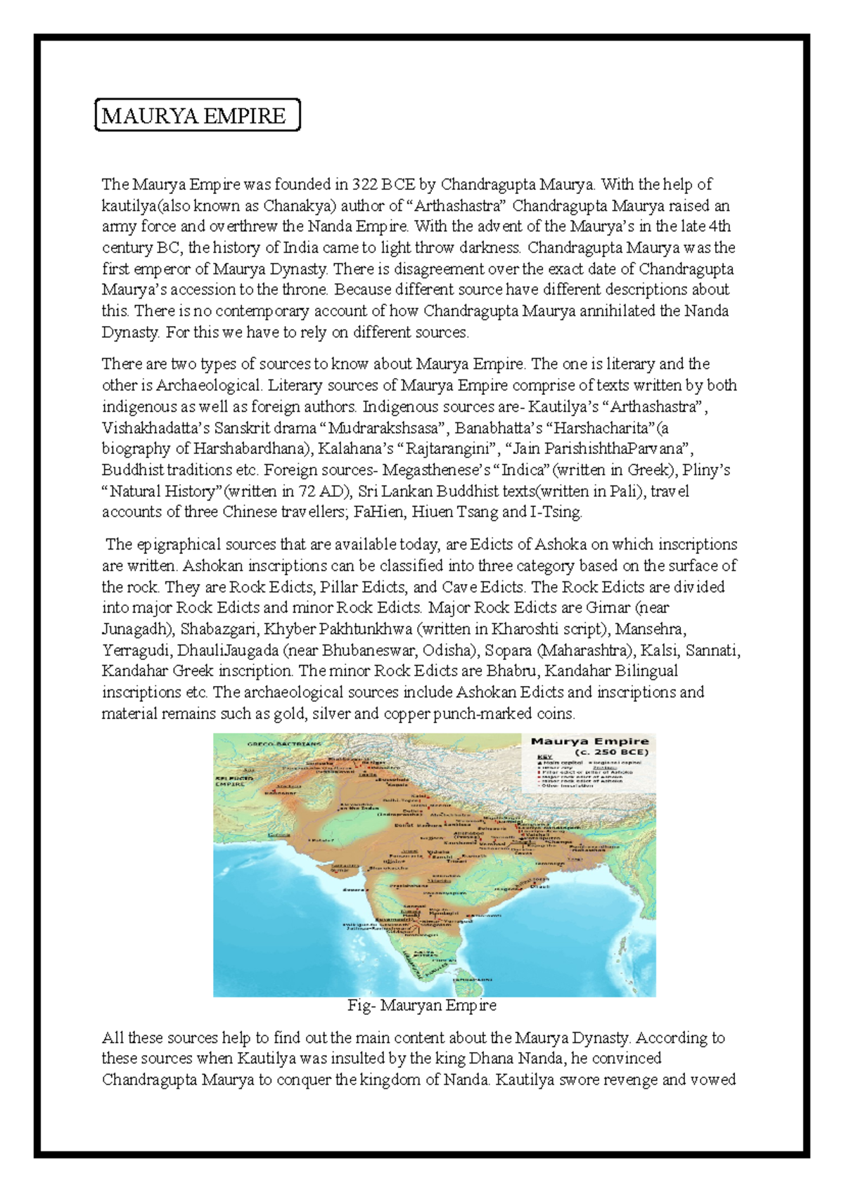 Maurya Empire - HOI - MAURYA EMPIRE The Maurya Empire was founded in ...