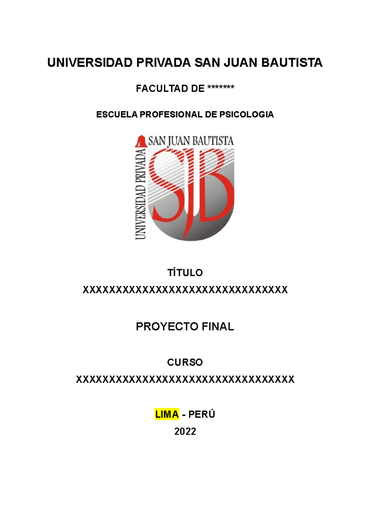 Proyecto Final DEL Curso (LRPD) - UNIVERSIDAD PRIVADA SAN JUAN BAUTISTA ...