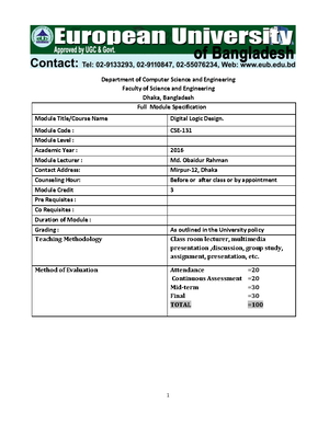 CSE-311 - CSE - Department of Computer Science and Engineering Faculty of Science and ...