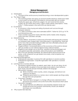 Management Notes - Management Notes Four primary functions of ...