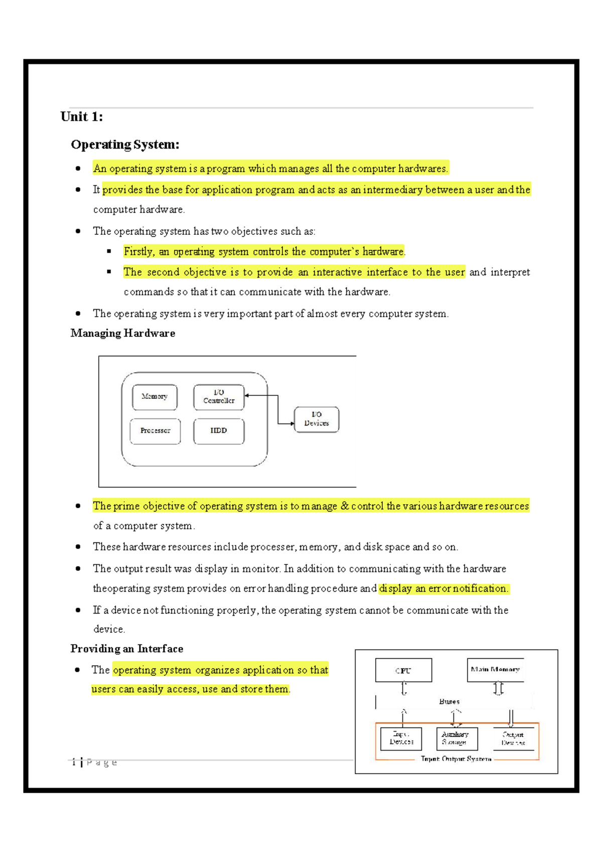 Operating System and Process Management Engineering Notes - The ...