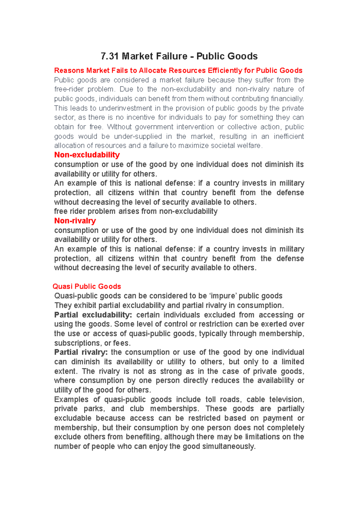 7.33 Market Failure -public goods - 7 Market Failure - Public Goods ...