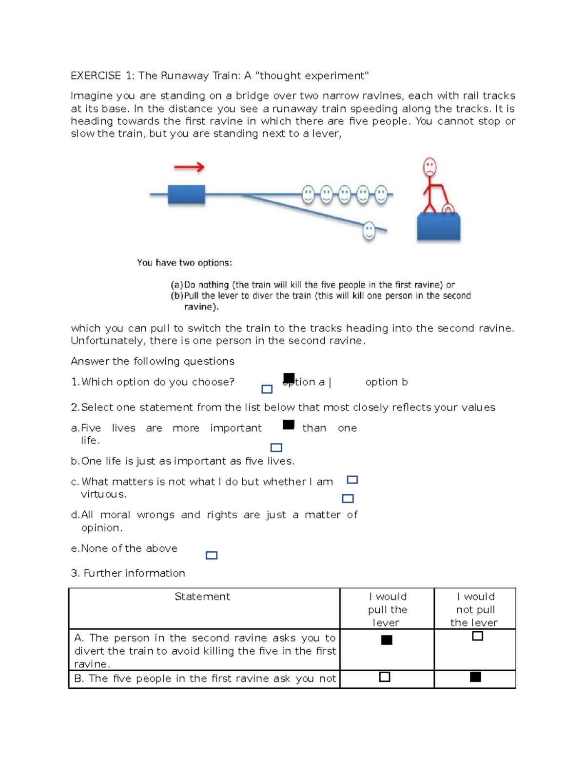 Syete - assignment document - EXERCISE 1: The Runaway Train: A "thought ...