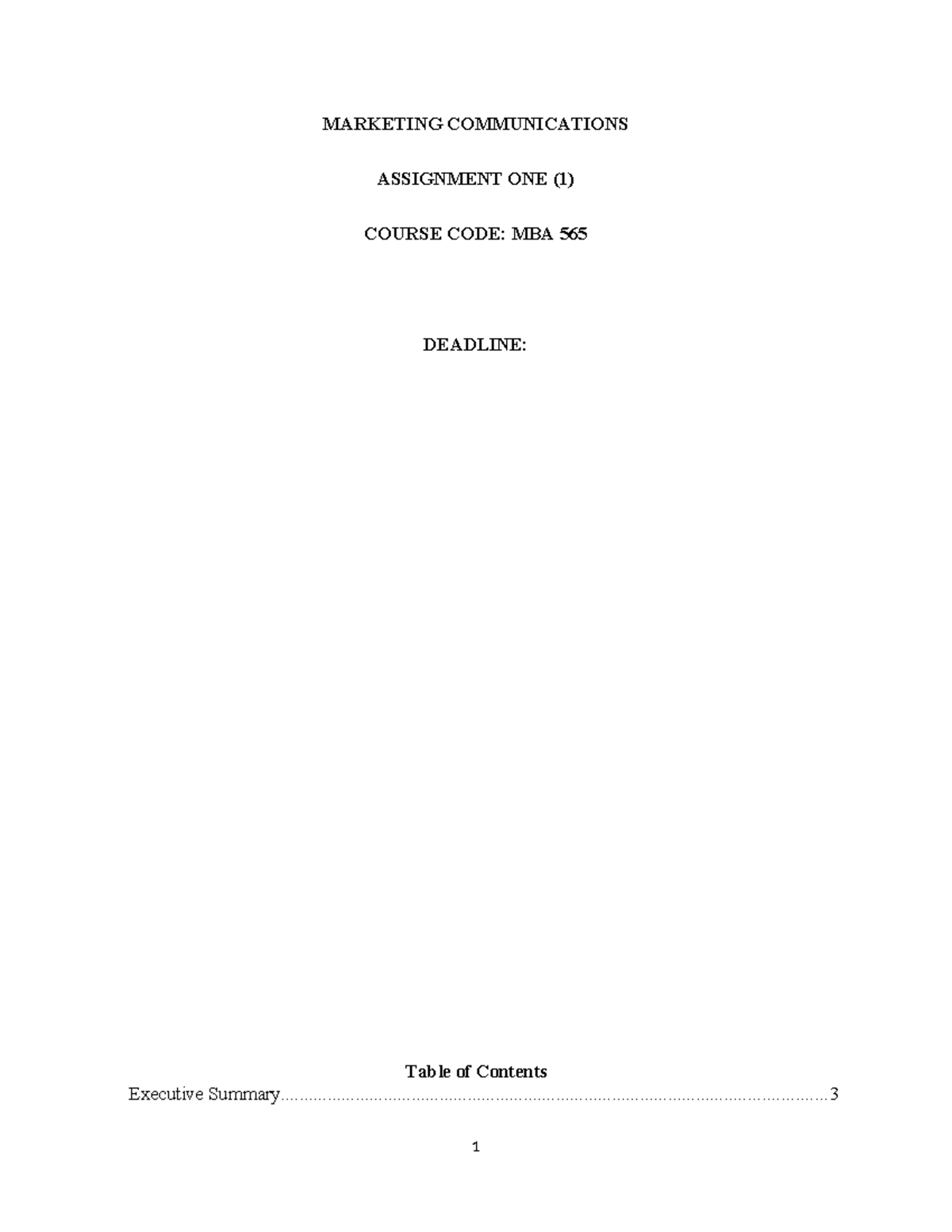 Complete Marketing Communication - MARKETING COMMUNICATIONS ASSIGNMENT ...