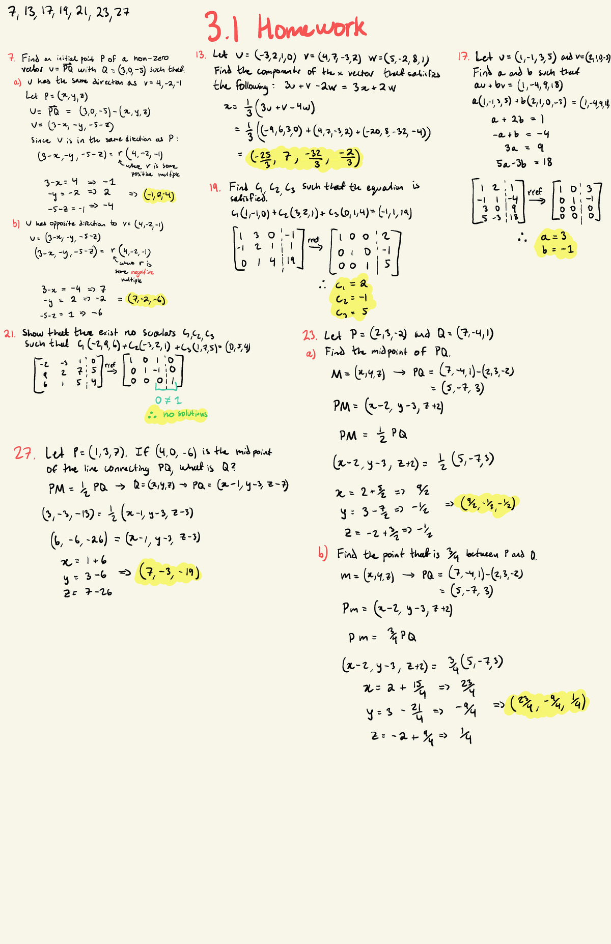 3.1 Problems - CALC II ASSIGNMENT WORK - 7 , 13, 3. ) Homework 7. Find ...