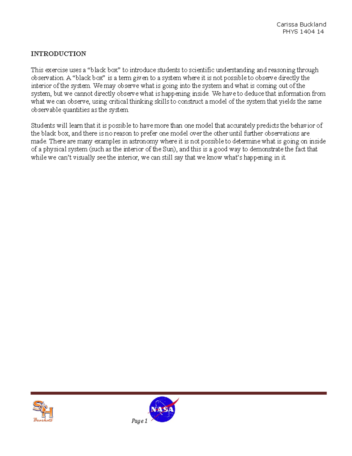 Magical Mystery Tubes Handout 1 C - PHYS 1404 14 INTRODUCTION This ...