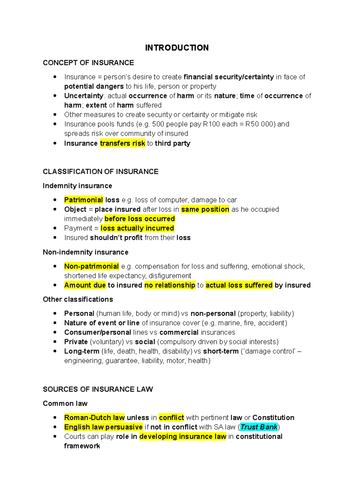 1. Introduction - INTRODUCTION CONCEPT OF INSURANCE Insurance = person ...