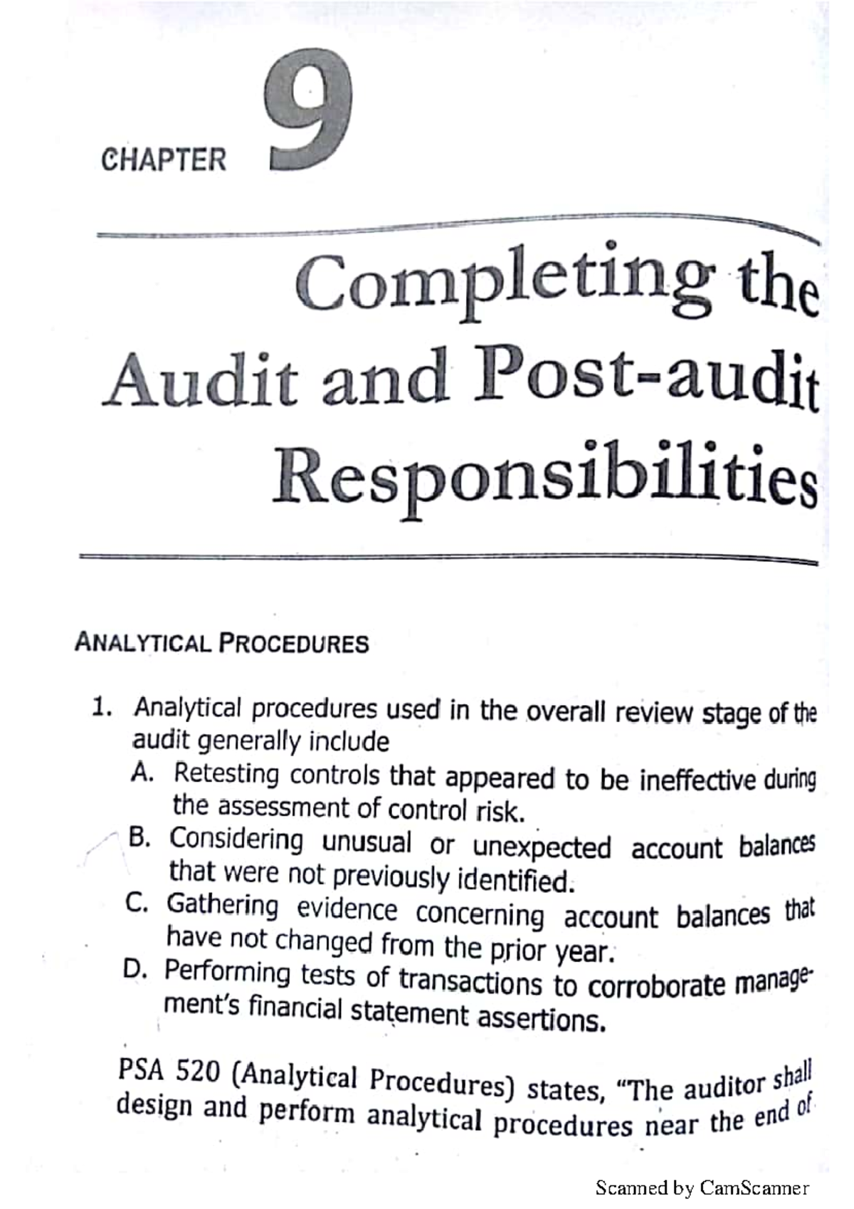 Chapter 09 Completing the Audit - Accountancy - Studocu