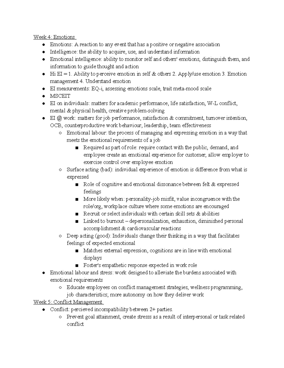 EMPR 335 Project Review #2 Que Sheet - Week 4: Emotions Emotions: A ...